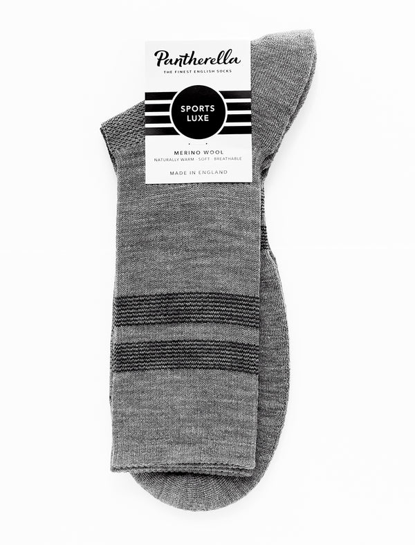 PANTHERELLA Sports Luxe HIKE Merino Wool Socks in GREY - Solespun